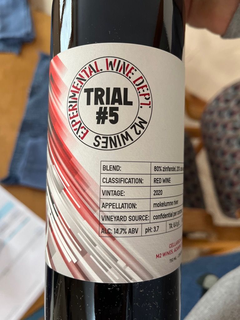 2020 M2 Vintners Experimental Wine Dept. Trial #5, USA, California, Central Valley, Lodi ...