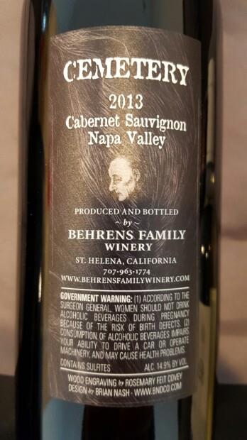 2013 Behrens Family Winery Cemetery, USA, California, Napa Valley ...