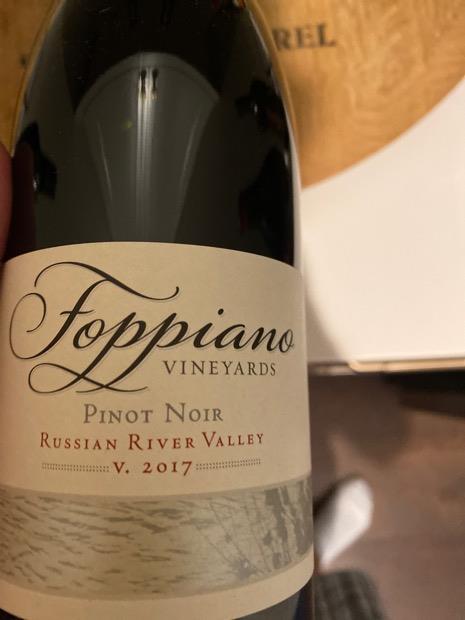 2017 Foppiano Pinot Noir river's edge, USA, California, Sonoma County ...