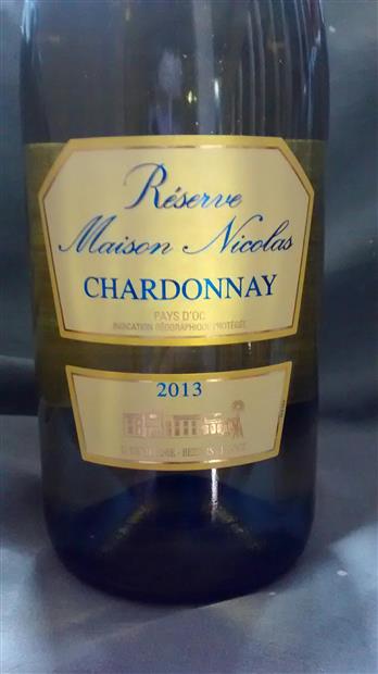 2014 Maison Nicolas Chardonnay Vin de Pays d'Oc Reserve, France ...
