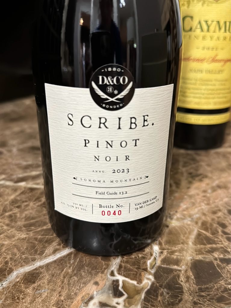2023 Scribe Pinot Noir Field Guide 13.2, USA, California, Sonoma County ...