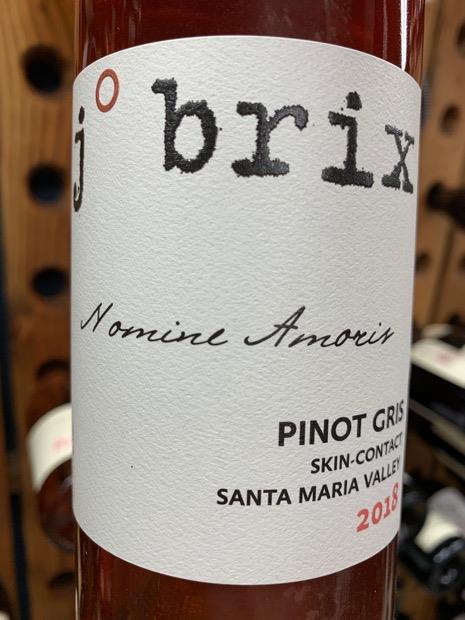 2019 J. Brix Nomine Amoris Skin Contact Pinot Gris, USA, California, Central Coast, Santa ...
