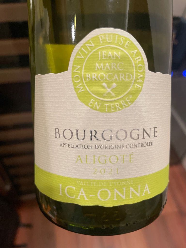 2021 Jean-Marc Brocard Bourgogne-Aligoté Ica-Onna, France, Burgundy ...