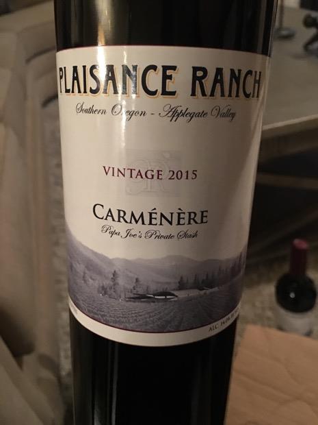 2015 Plaisance Ranch Carménère, USA, Oregon, Southern Oregon, Applegate ...