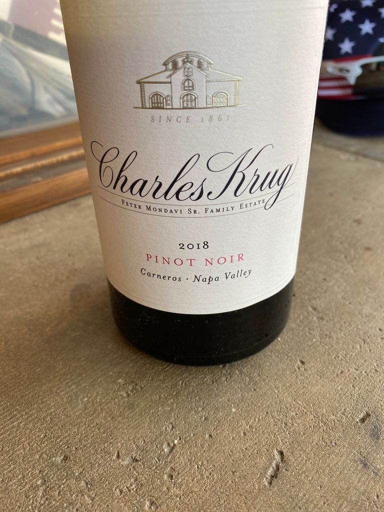 2018 Charles Krug Winery (Peter Mondavi Family) Pinot Noir, USA ...