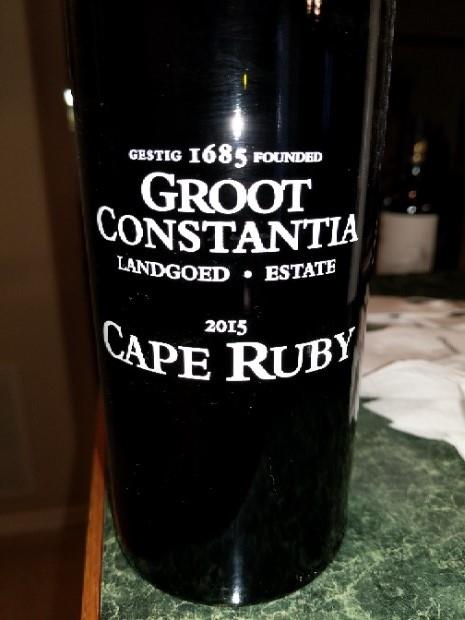 2015 Groot Constantia Cape Ruby Port, South Africa, Coastal Region ...