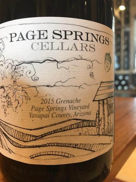 2012 Page Springs Cellars Grenache Yavapai County Page Springs Estate ...