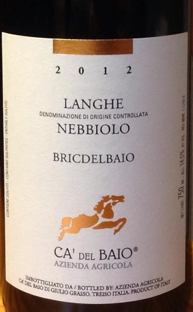 2022 Ca' del Baio Langhe Nebbiolo Bric del Baio, Italy, Piedmont, Langhe, Langhe DOC - CellarTracker