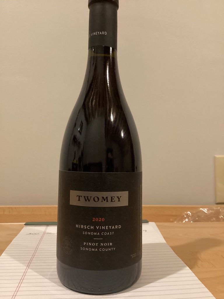 2020 Twomey Pinot Noir Hirsch Vineyards Sonoma Coast, USA, California ...