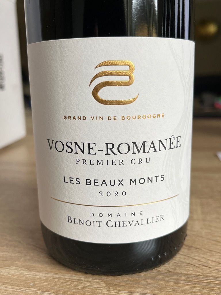 2020 Domaine Benoit Chevallier Vosne-Romanée 1er Cru Les Beaux Monts ...