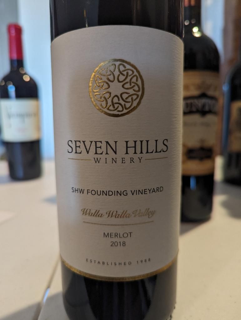 2018 Seven Hills Winery Merlot SHW Founding Vineyard, USA, Washington, Columbia Valley, Walla ...