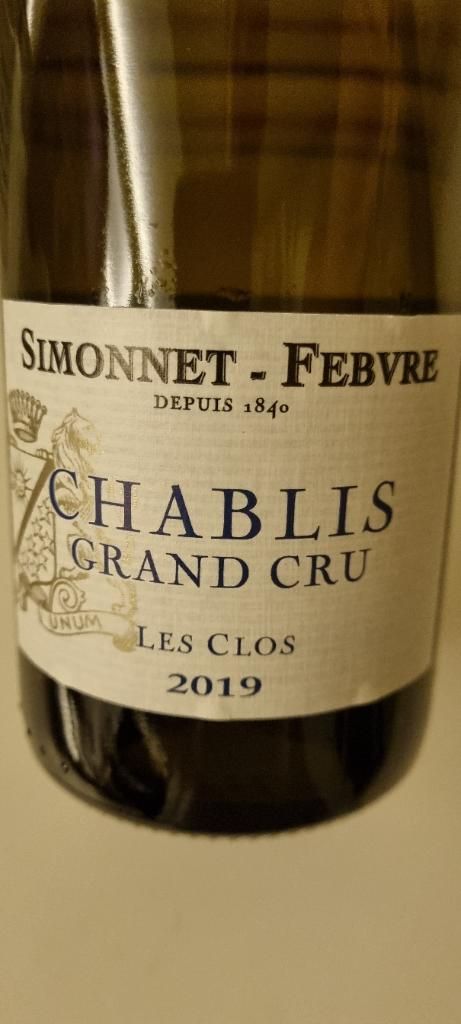 2019 Simonnet-Febvre Chablis Grand Cru Les Clos, France, Burgundy ...