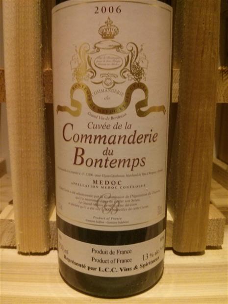 2006 Cuvée de la Commanderie du Bontemps, France, Bordeaux, Médoc ...
