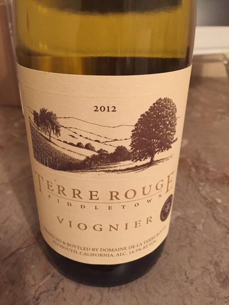 2012 Terre Rouge Viognier fiddletown, USA, California, Sierra Foothills ...