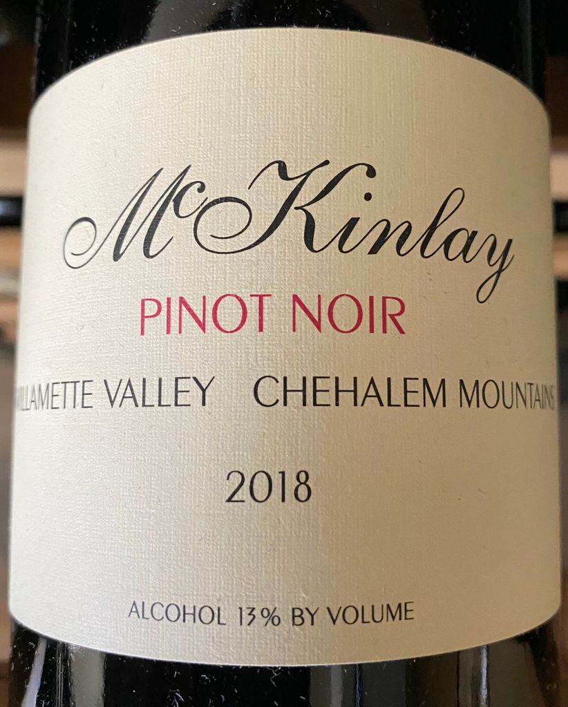2018 McKinlay Pinot Noir Chehalem Mountains AVA, USA, Oregon ...