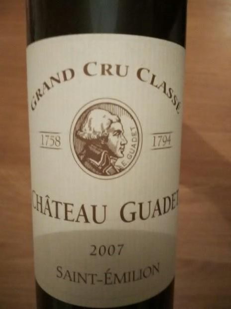 2007 Château Guadet, France, Bordeaux, Libournais, St. Émilion Grand ...