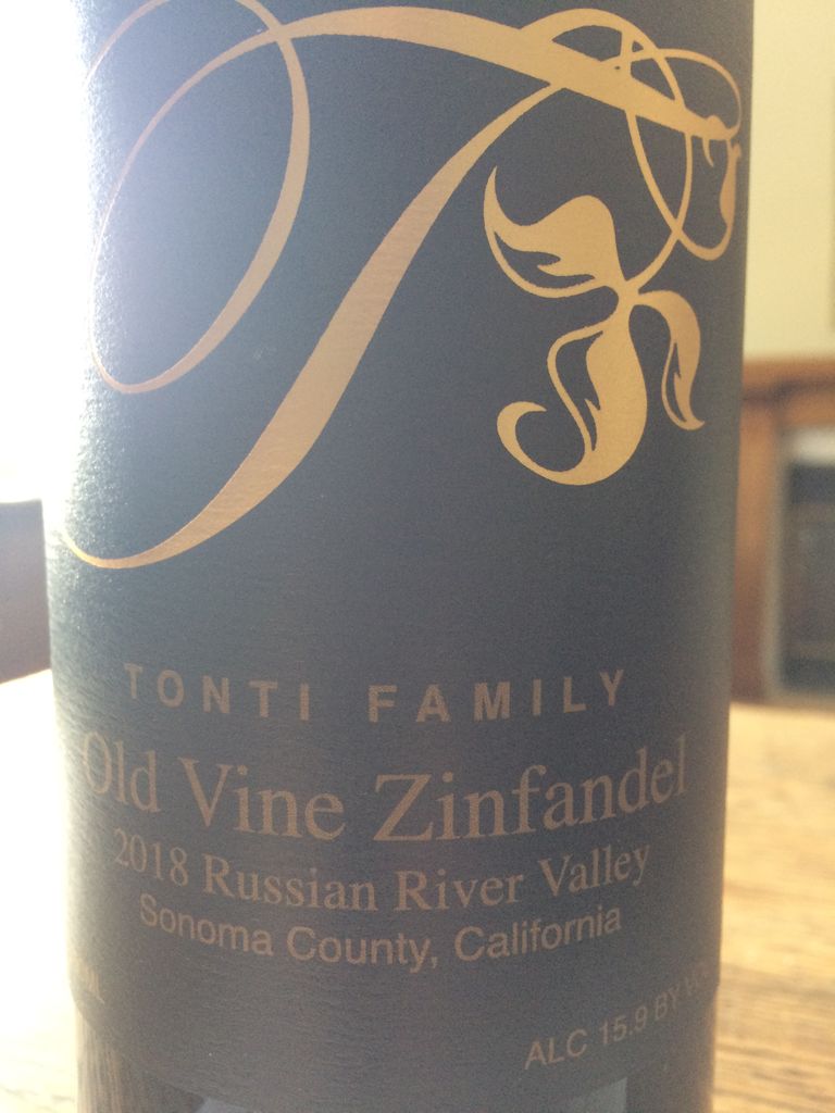 2018 Tonti Family Wines Old Vine Zinfandel, USA, California, Sonoma ...