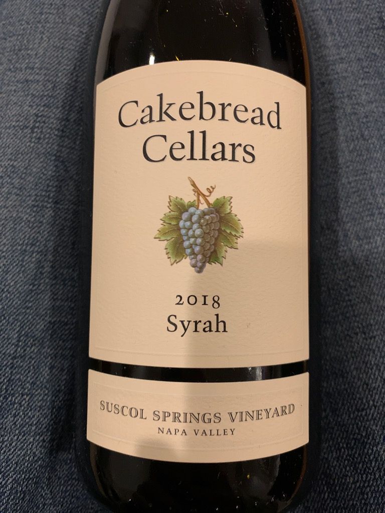 2018 Cakebread Cellars Syrah Suscol Springs Vineyard, USA, California ...