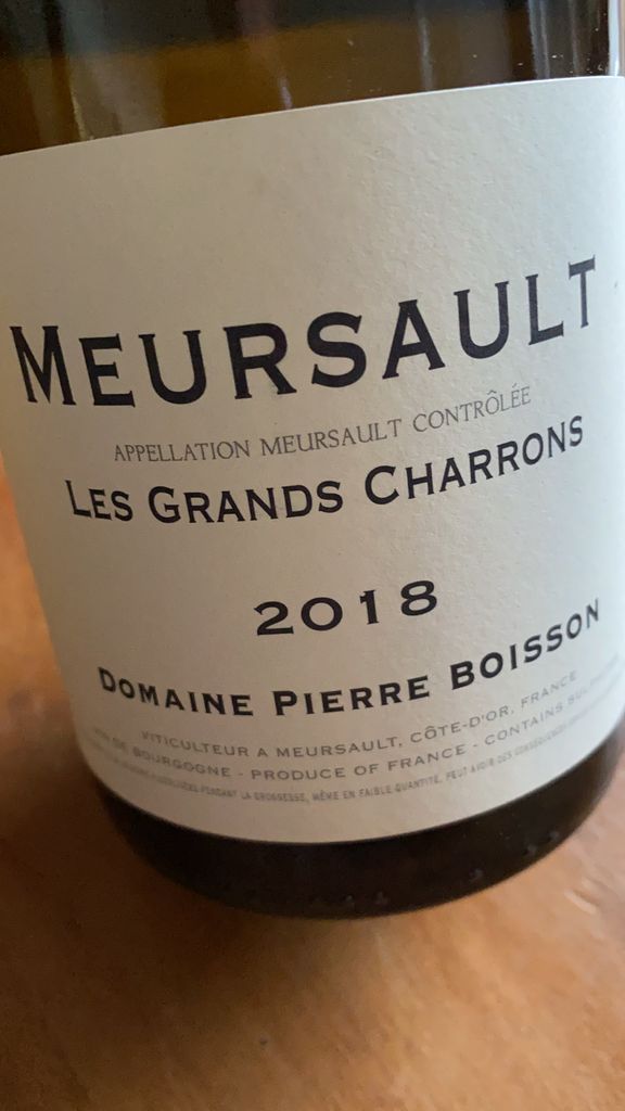 2018 Pierre Boisson Meursault Les Grands Charrons, France, Burgundy, Côte de Beaune, Meursault ...