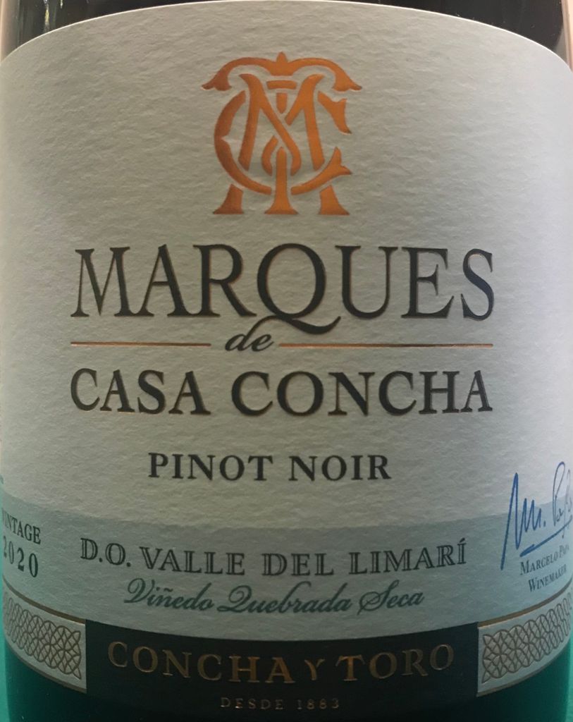 2021 Concha y Toro Pinot Noir Marqués de Casa Concha, Chile, Limarí ...