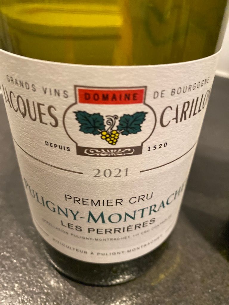 2021 Domaine Jacques Carillon Puligny-Montrachet 1er Cru Les Perrières ...