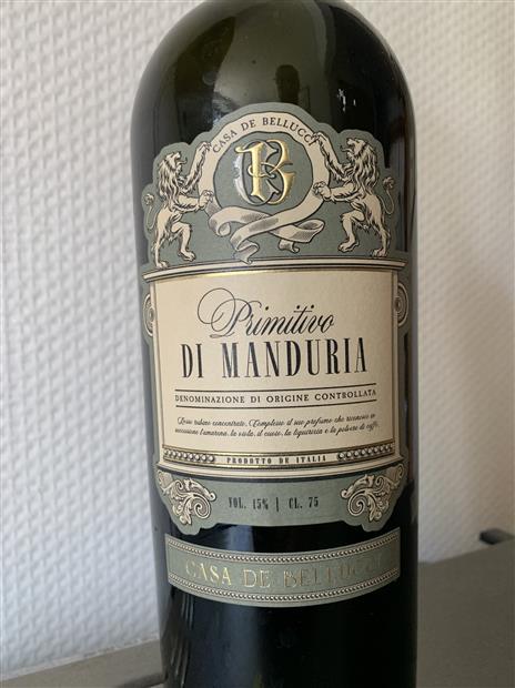 2016 Casa de Bellucci Primitivo di Manduria, Italy, Puglia, Primitivo ...