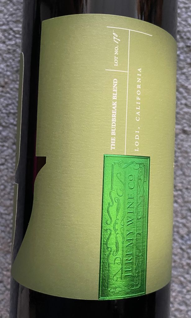 2022 Jeremy Wine Company The Budbreak Blend, USA, California, Central ...