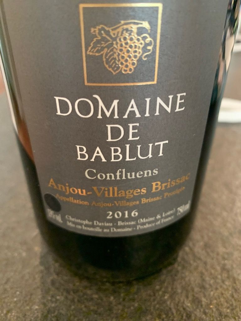 2018 Domaine de Bablut Anjou-Villages Brissac Confluens, France, Loire ...