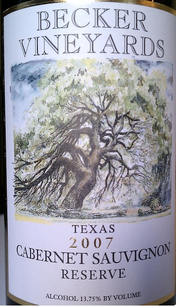 2007 Becker Vineyards Cabernet Sauvignon Reserve, USA, Texas, Texas ...