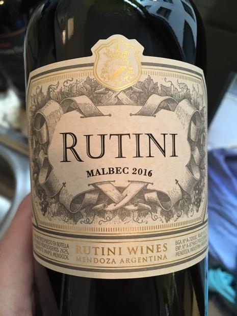 2016 Rutini Malbec, Argentina, Mendoza - CellarTracker