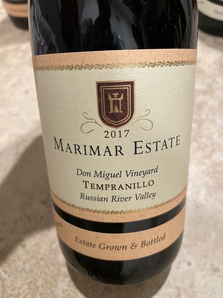 2017 Marimar Estate Tempranillo Don Miguel Vineyard, USA, California ...