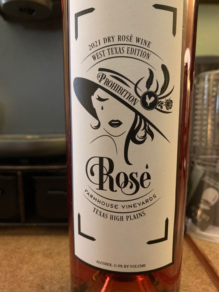 2021 West Texas Farmhouse Vineyards Prohibition Rose Farmhouse Vineyard, USA, Texas, Texas High ...