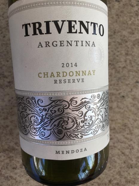 2014 Trivento Chardonnay Reserve, Argentina, Mendoza, Valle de Uco ...