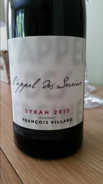 2012 François Villard Syrah L'Appel des Sereines, France, Rhône ...