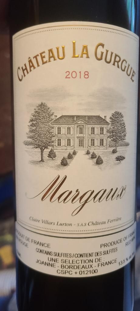 2018 Château La Gurgue, France, Bordeaux, Médoc, Margaux - CellarTracker