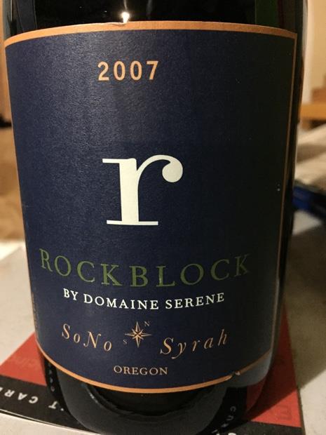 2007 Domaine Serene Syrah Rockblock "SoNo", USA, Oregon - CellarTracker