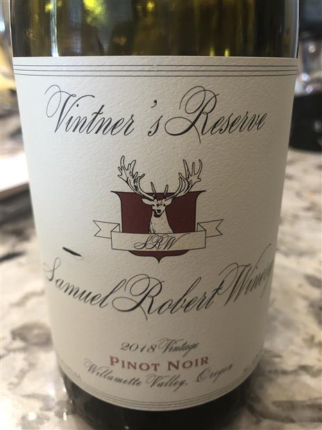 2018 Samuel Robert Winery Pinot Noir, USA, Oregon, Willamette Valley ...