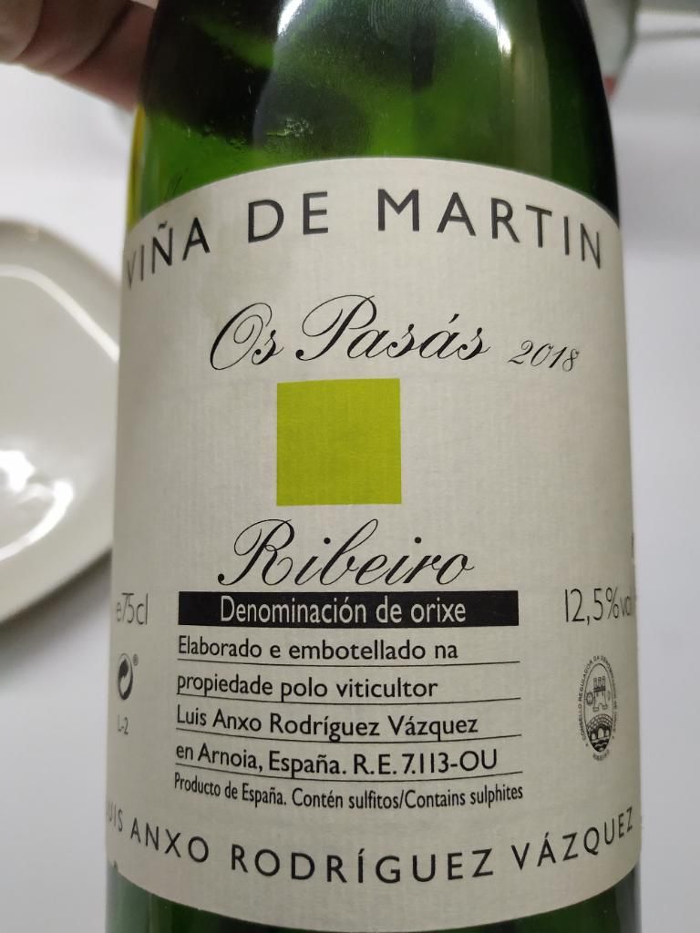 2018 Luis Anxo Rodriguez Vazquez Ribeiro Viña de Martin Os Pasás, Spain ...