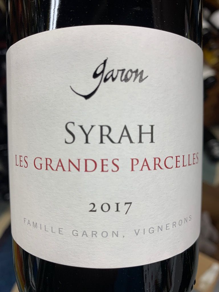 2016 Domaine Garon Syrah Les Grandes Parcelles, France, Rhône, Northern ...
