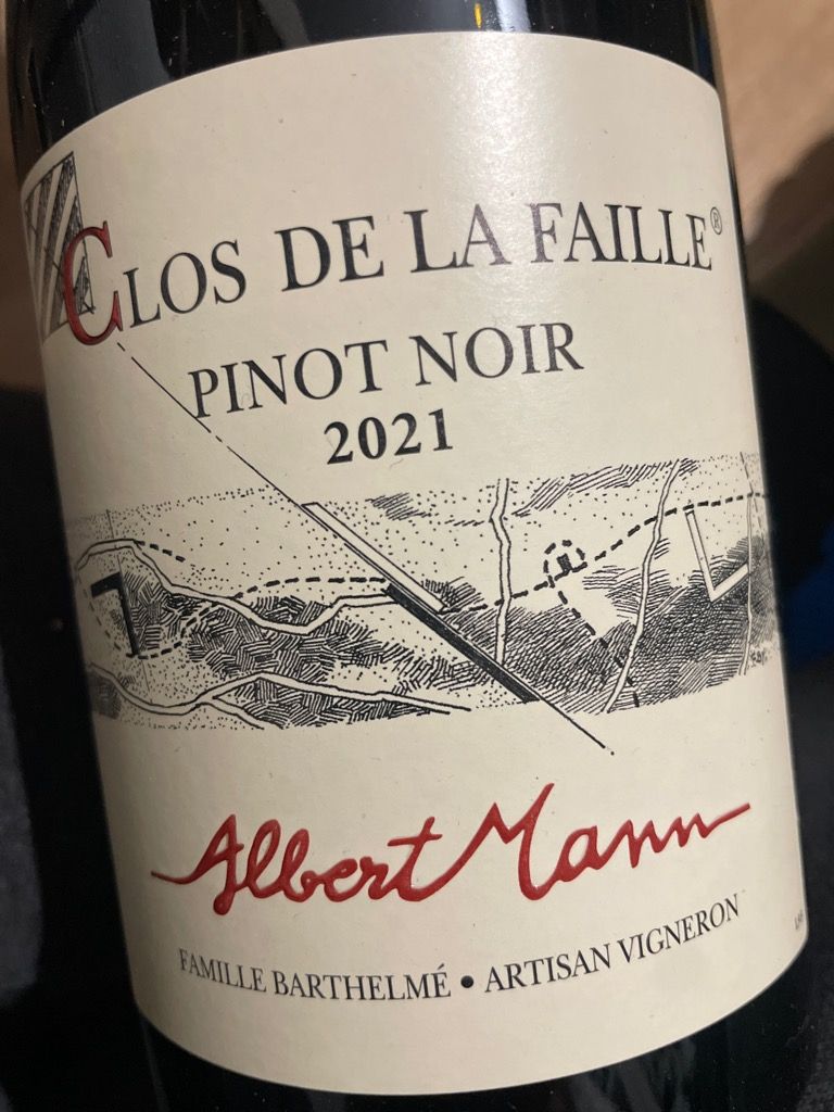 2021 Albert Mann Pinot Noir Clos de la Faille, France, Alsace ...