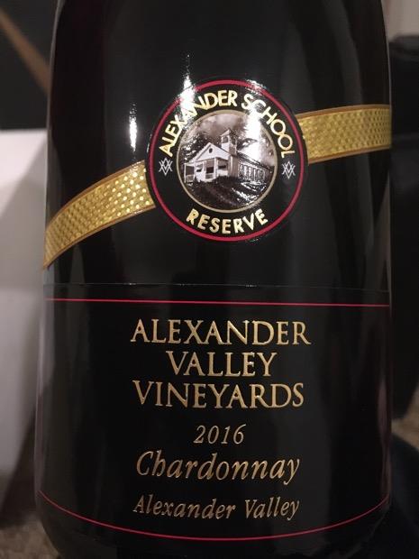 2016 Alexander Valley Vineyards Chardonnay Alexander School Reserve ...
