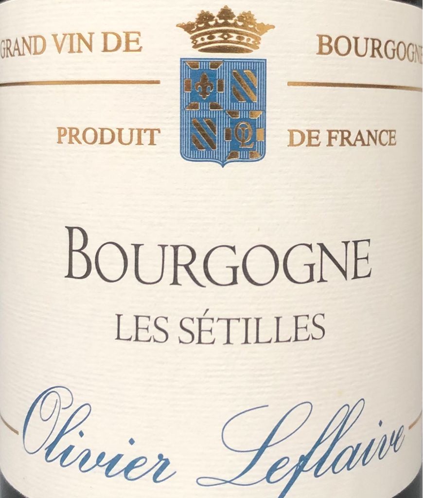 2021 Olivier Leflaive Bourgogne Blanc Les Sétilles, France, Burgundy ...