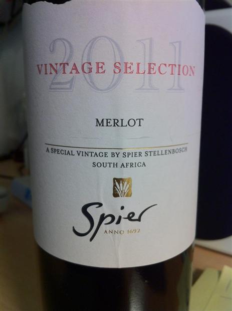 2013 Spier Merlot Vintage Selection, South Africa, Coastal Region ...