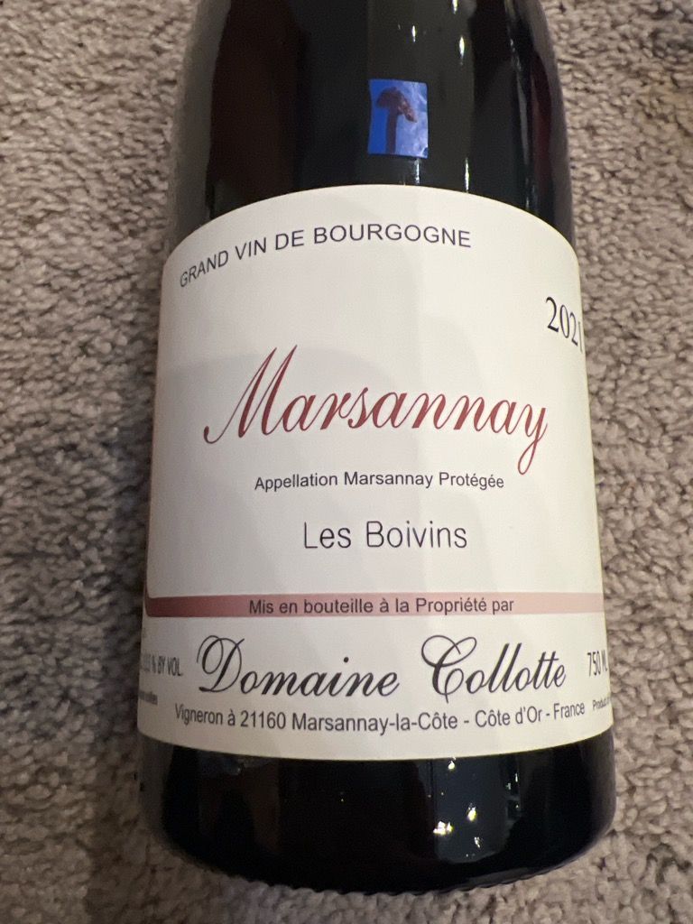 2021 Domaine Collotte Marsannay Les Boivins, France, Burgundy, Côte de ...