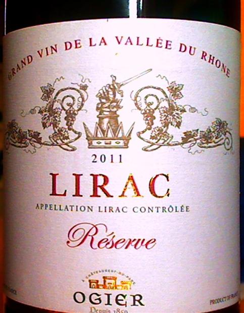 2012 Antoine Ogier Lirac Reserve, France, Rhône, Southern Rhône, Lirac ...
