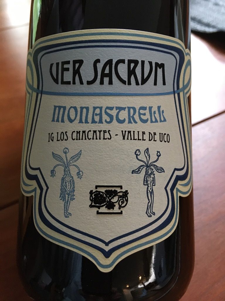 2018 Ver Sacrum Monastrell, Argentina, Mendoza, Valle de Uco, Chacayes ...