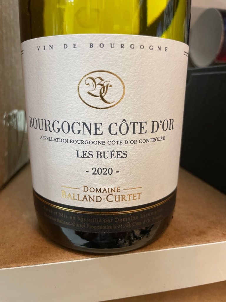 2021 Domaine Balland Curtet Bourgogne Côte d'Or Les Buées, France ...