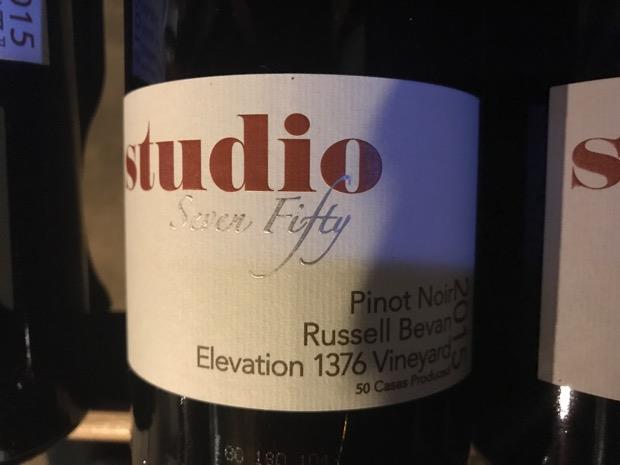 2014 Studio Seven Fifty Pinot Noir Russell Bevan Elevation 1376 ...