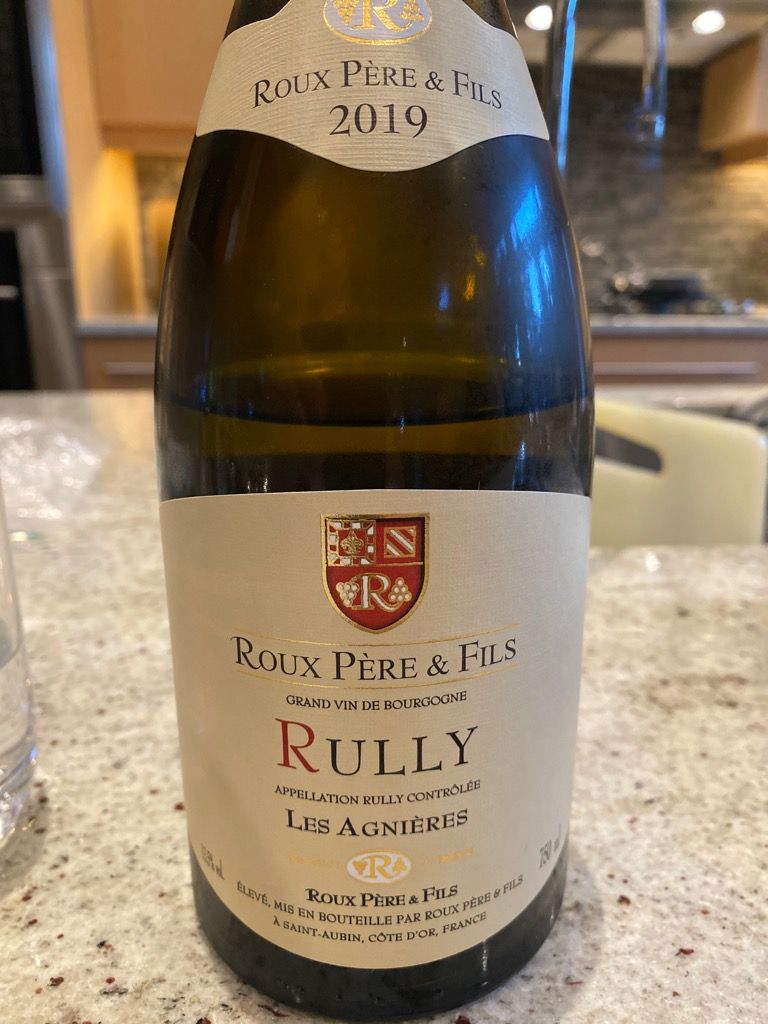 2019 Roux Père & Fils Rully Les Agnières, France, Burgundy, Côte ...