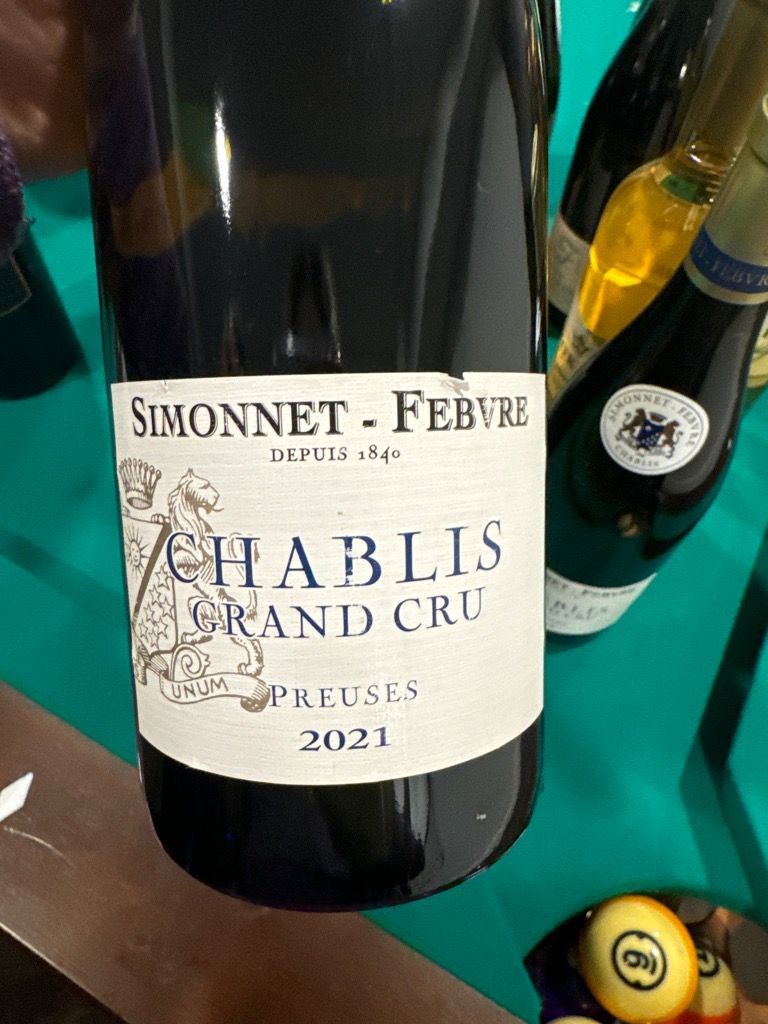 2020 Simonnet-Febvre Chablis Grand Cru Les Preuses, France, Burgundy ...